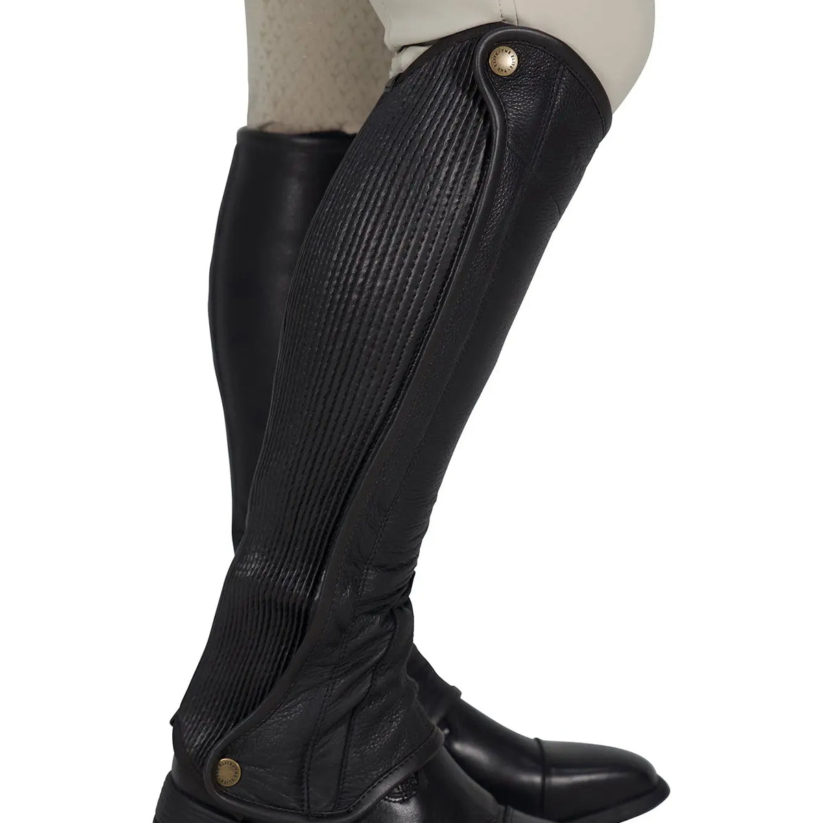 Grand Prix Elite Leather Kids Half Chaps, Black - Huntley Equestrian ...